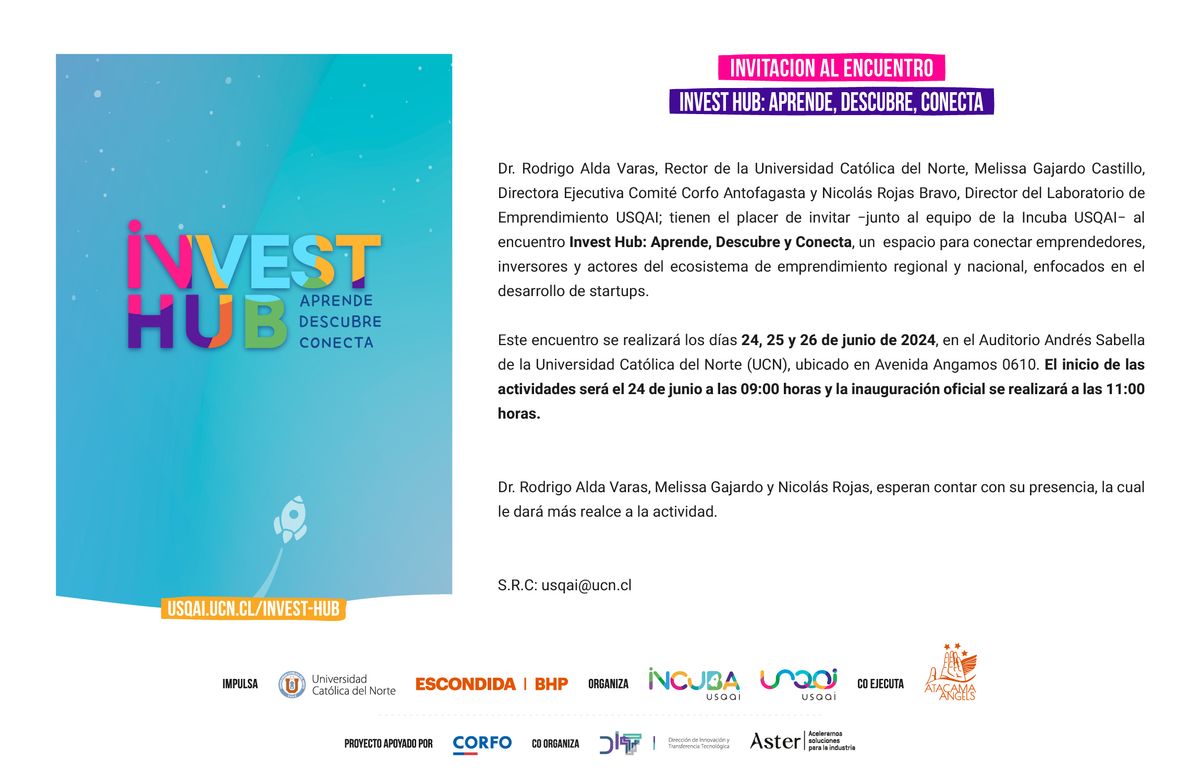 Invest Hub: Encuentro gratuito de inversión y emprendimiento en Antofagasta